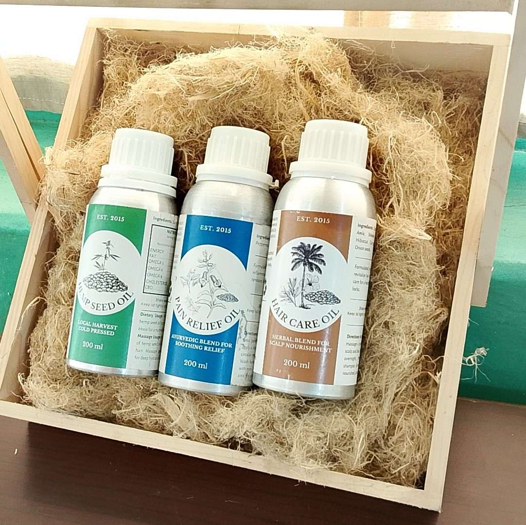 Hemp Care Trio – Hemp Seed, Pain Relief & Hair Care Oil